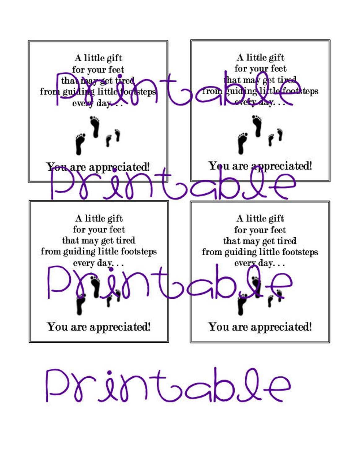 Printable PDF Guiding Little Footsteps Tag Teacher - Etsy