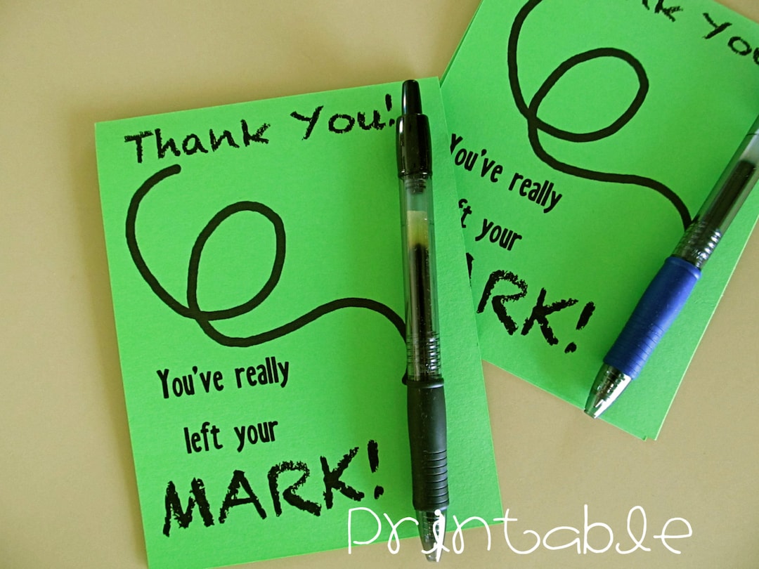 Printable- PDF- Left Your Mark Card - Teacher Appreciation Idea - Etsy
