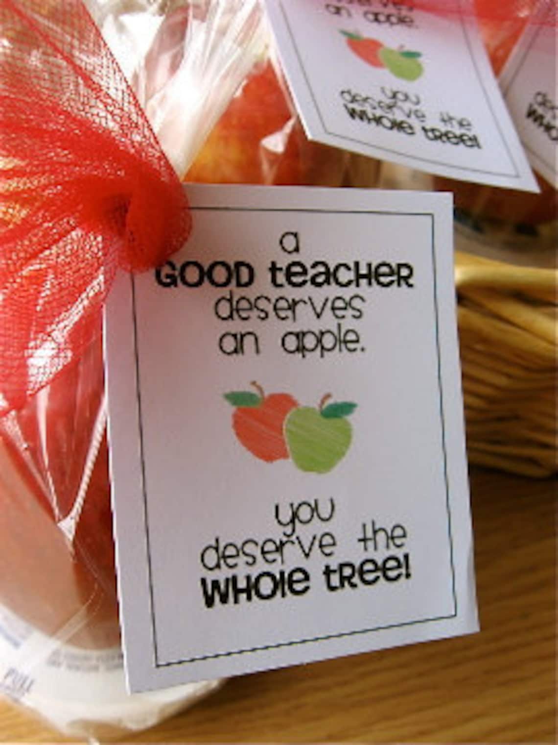 Printable- PDF- Apple for the Teacher Tag - Teacher Appreciation Idea ...