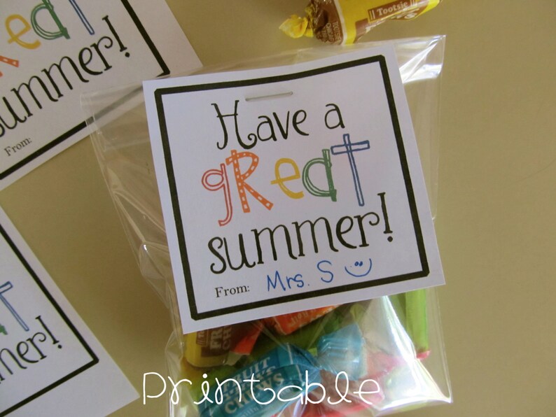 Printable PDF Have a Great Summer Gift Tag End of School - Etsy