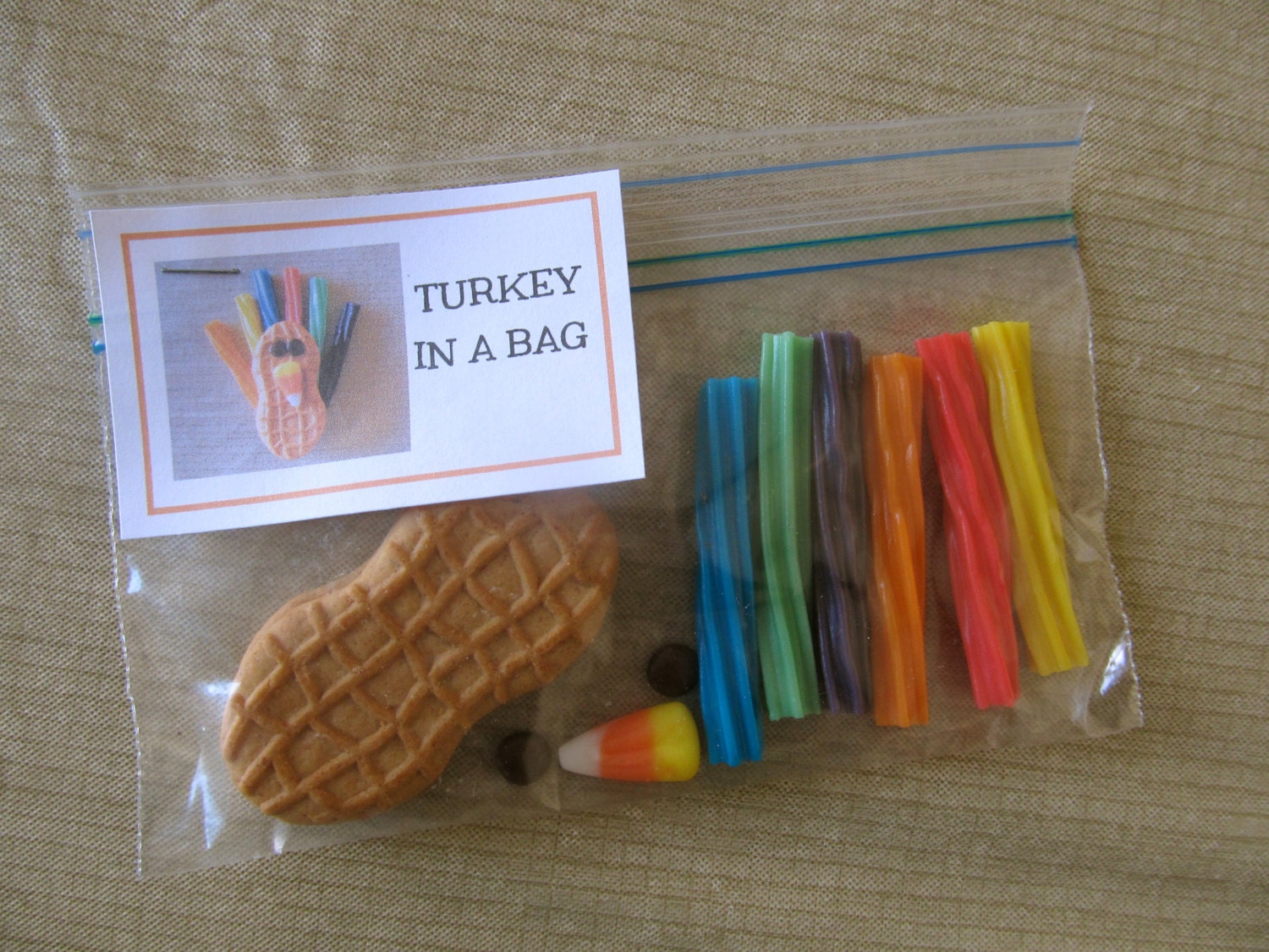 Printable PDF Turkey in a Bag Tag Thanksgiving Gift Idea | Etsy