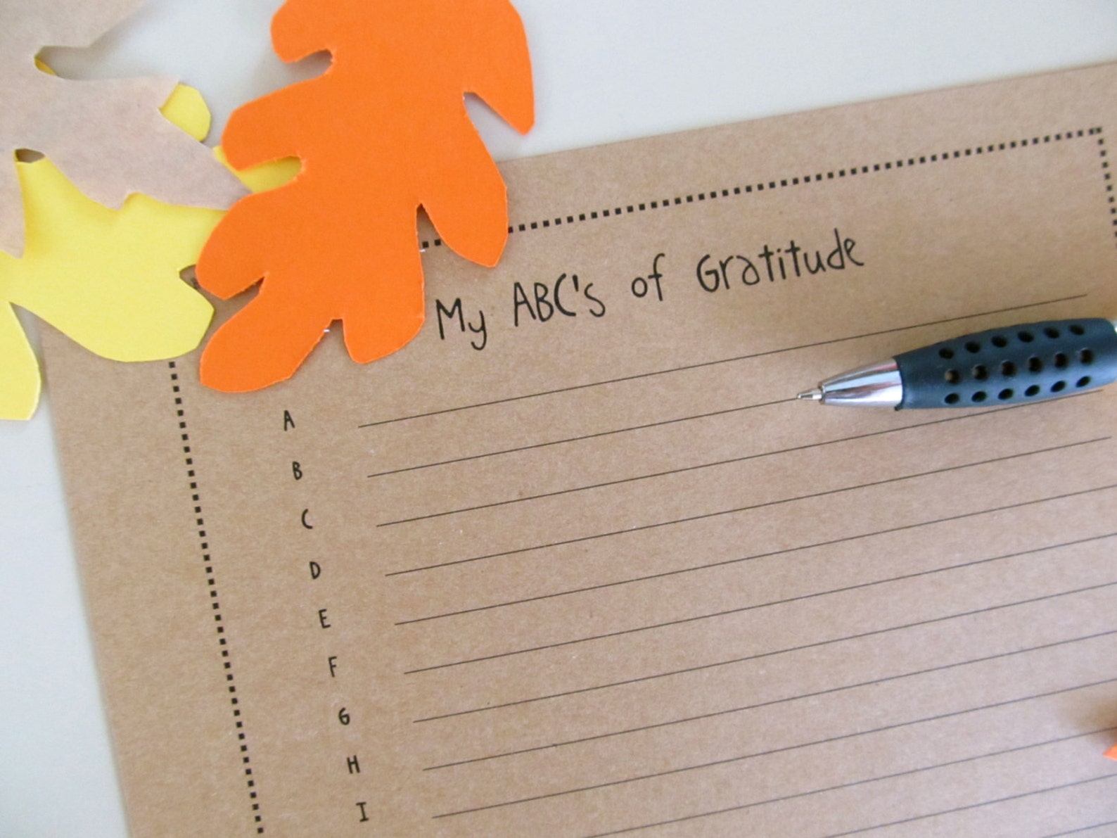 Printable PDF Abc's of Gratitude Thanksgiving Activity - Etsy