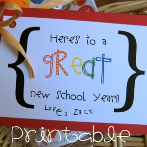 Printable- PDF- Back to School Printable Gift Tag- New School Year ...