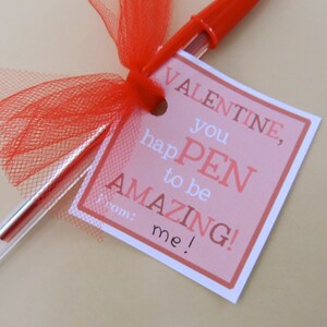 Printable- PDF- VALENTINE You Happen to Be Amazing Tag - Gift Idea for ...