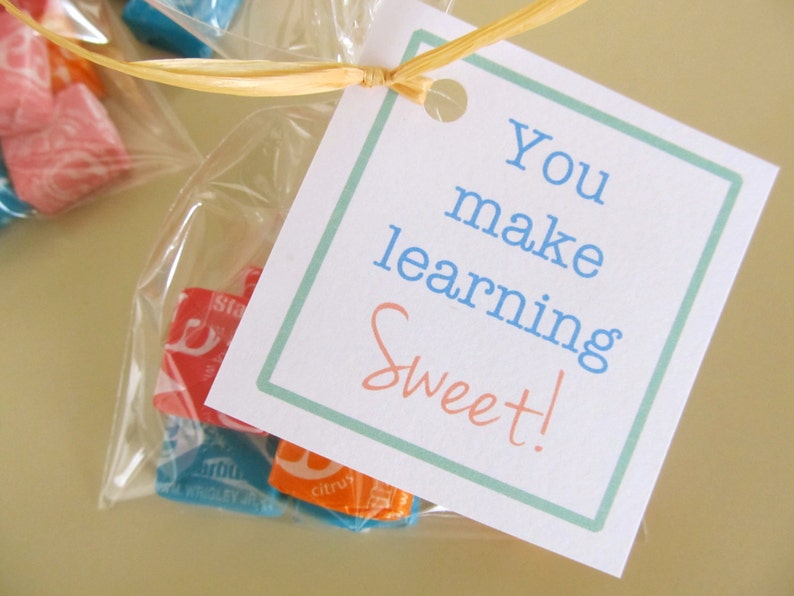 Printable PDF You Make Learning Sweet Tag Teacher Appreciation Idea - Etsy