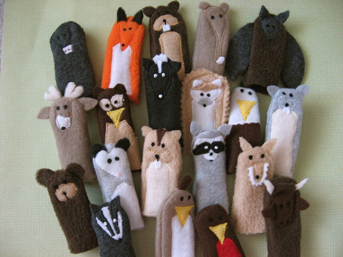 PATTERN PDF Woodland Friends Furry Fingers Finger Puppets | Etsy