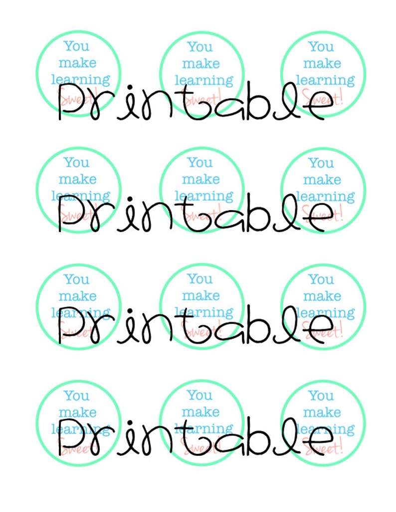 Printable PDF You Make Learning Sweet Tag Teacher - Etsy