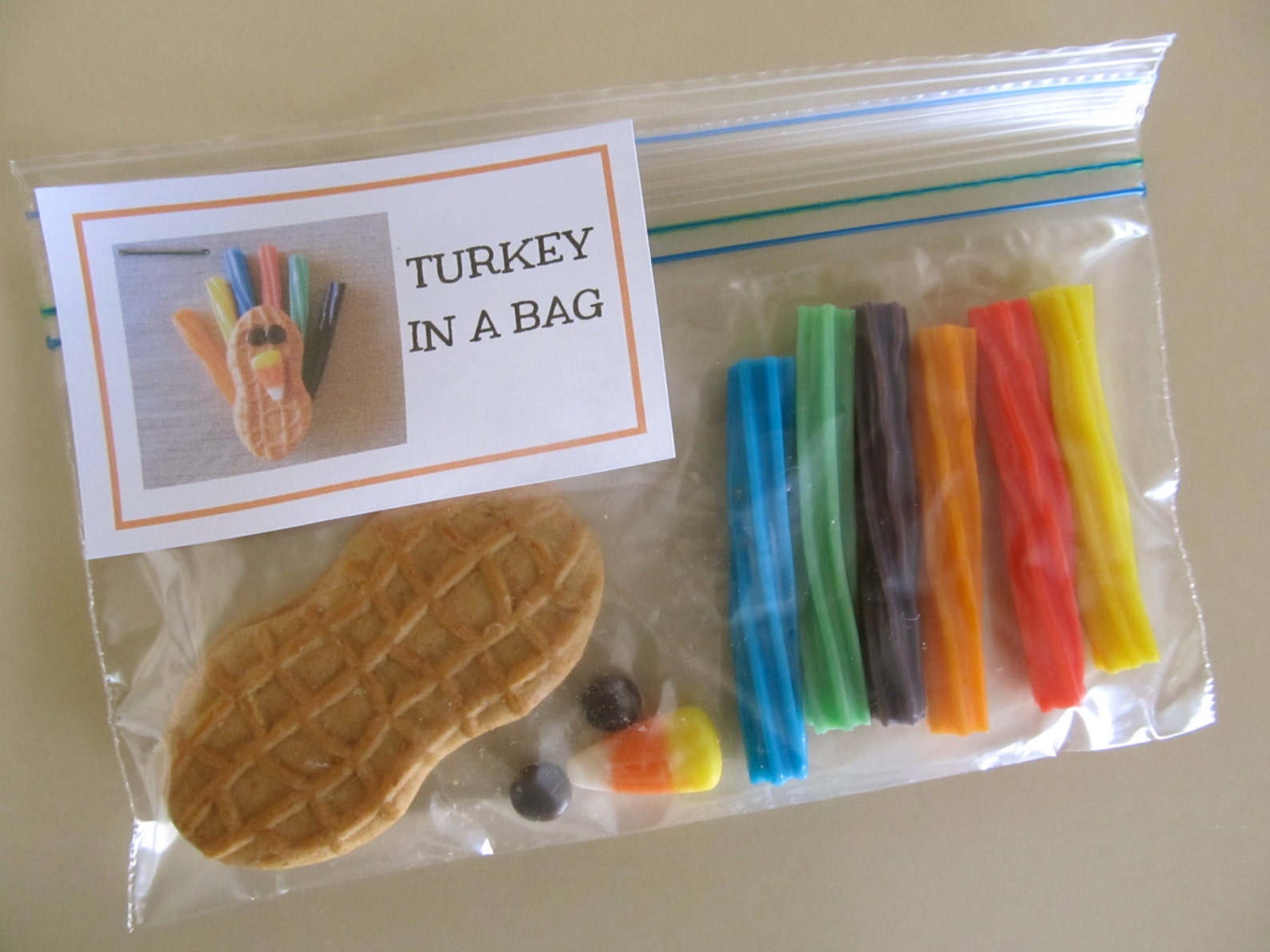 Printable PDF Turkey in a Bag Tag Thanksgiving Gift Idea - Etsy