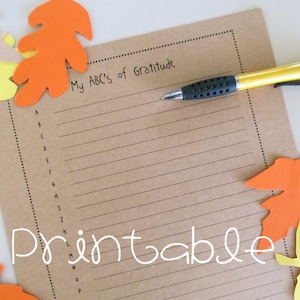 Printable- PDF- Abc's of Gratitude- Thanksgiving Activity Idea - Etsy