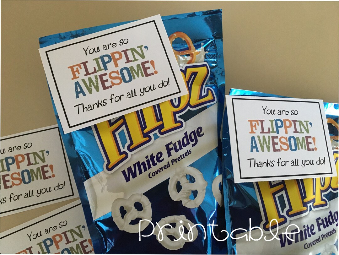 Printable- PDF- Flippin' Awesome Tag - Appreciation Idea - Etsy