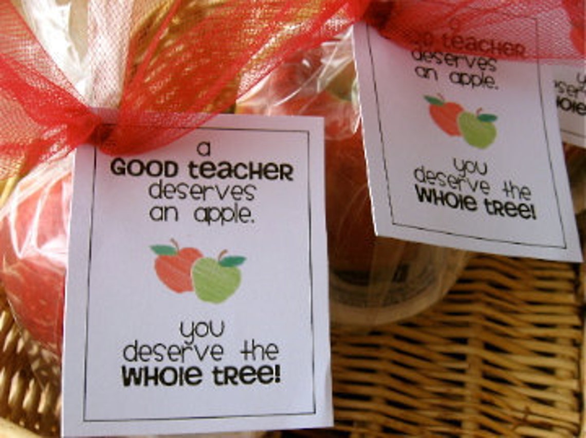 Printable- PDF- Apple for the Teacher Tag - Teacher Appreciation Idea ...
