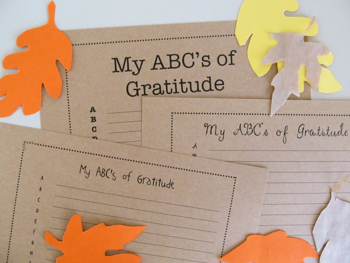 Printable PDF Abc's of Gratitude Thanksgiving Activity - Etsy