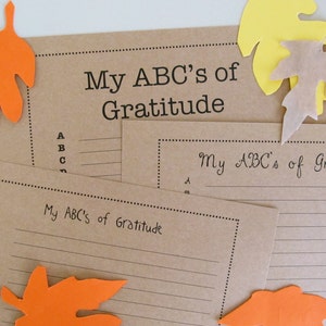 Printable- PDF- Abc's of Gratitude- Thanksgiving Activity Idea - Etsy