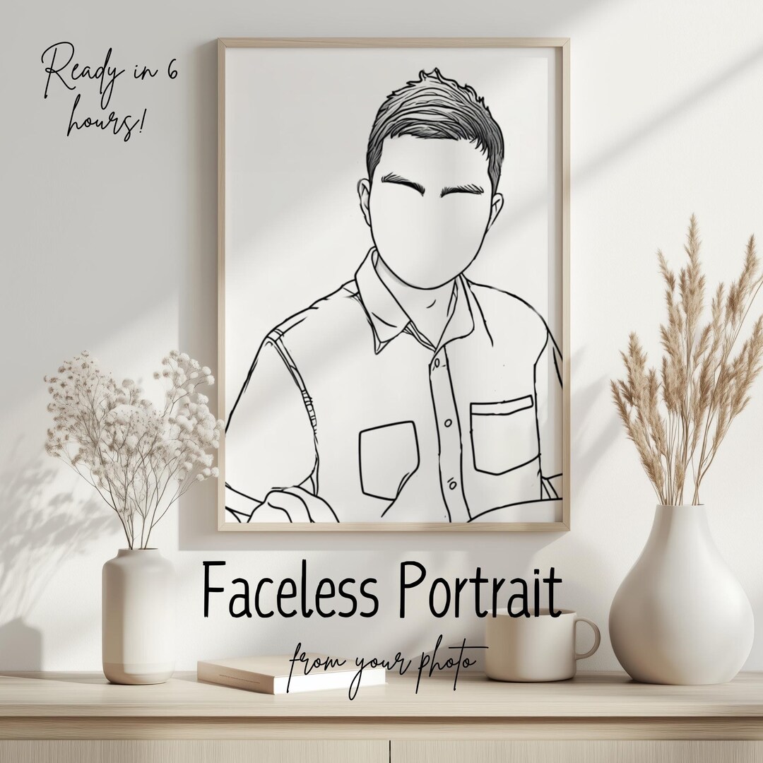 Custom Faceless Portrait (5 Photo) Personalized Digital Art | Faceless ...