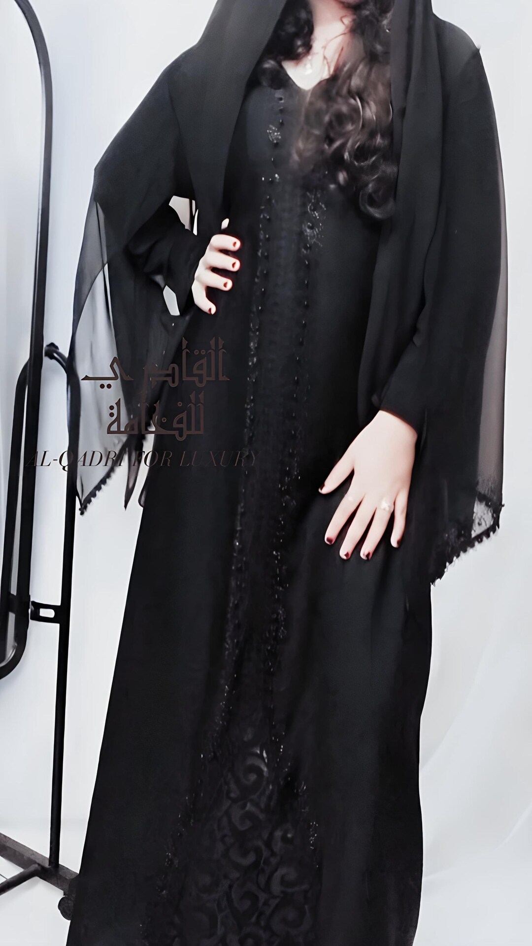 Luxury Black Embroidered Abaya, Close Abayas, Embellished Abaya, Wedding Abaya, Elegant, Eid ...