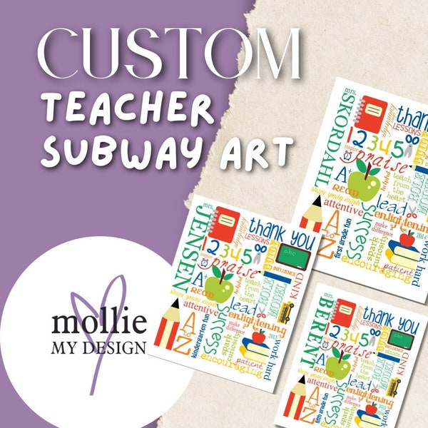 Teacher Subway Art - Etsy