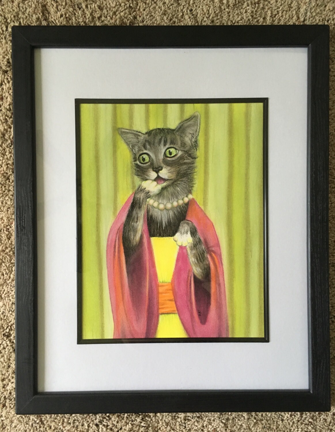 How Scandalous Pastel Cat Painting in Bright Colors - Etsy