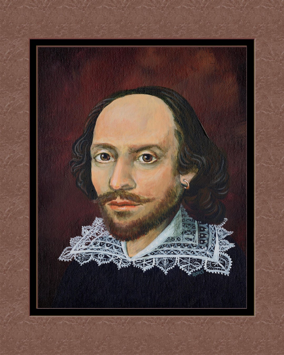 Shakespeare the Bard Historical Portrait 8x10 Faux Matted Fantasy ...