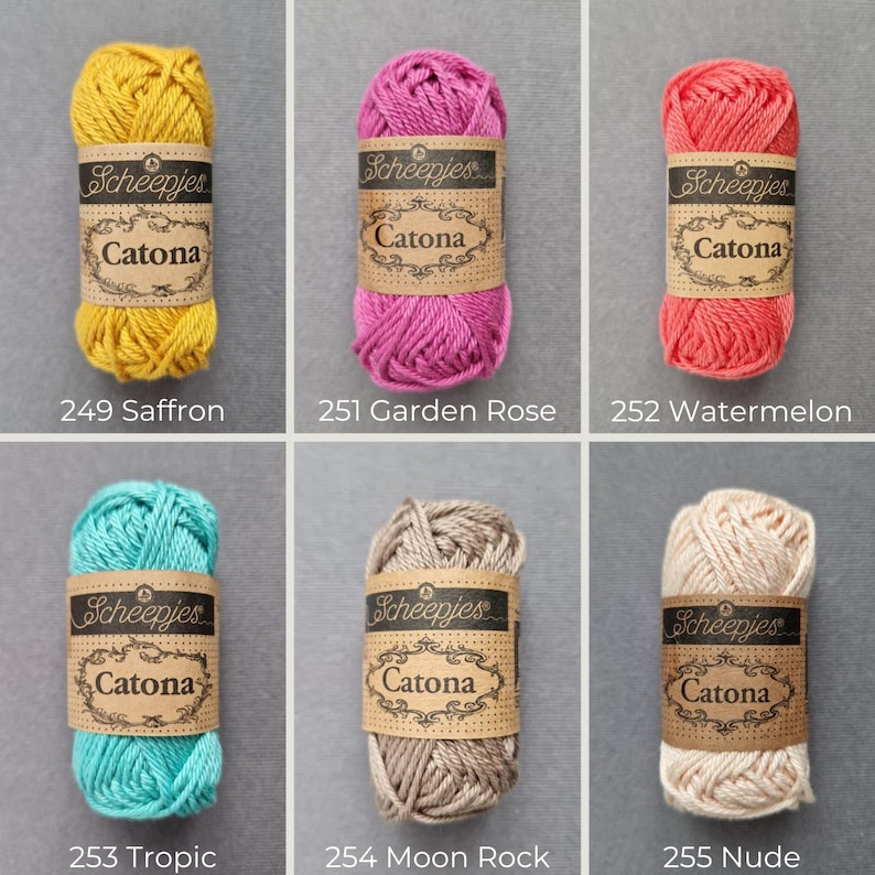 Scheepjes Catona Cotton Yarn 10-25-50g Colors 074-385 (part 1) - Etsy