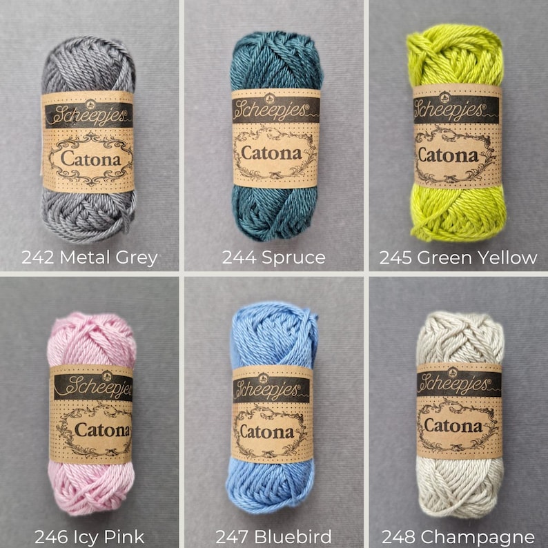 Scheepjes Catona Cotton Yarn 10-25-50g Colors 074-385 (part 1) - Etsy