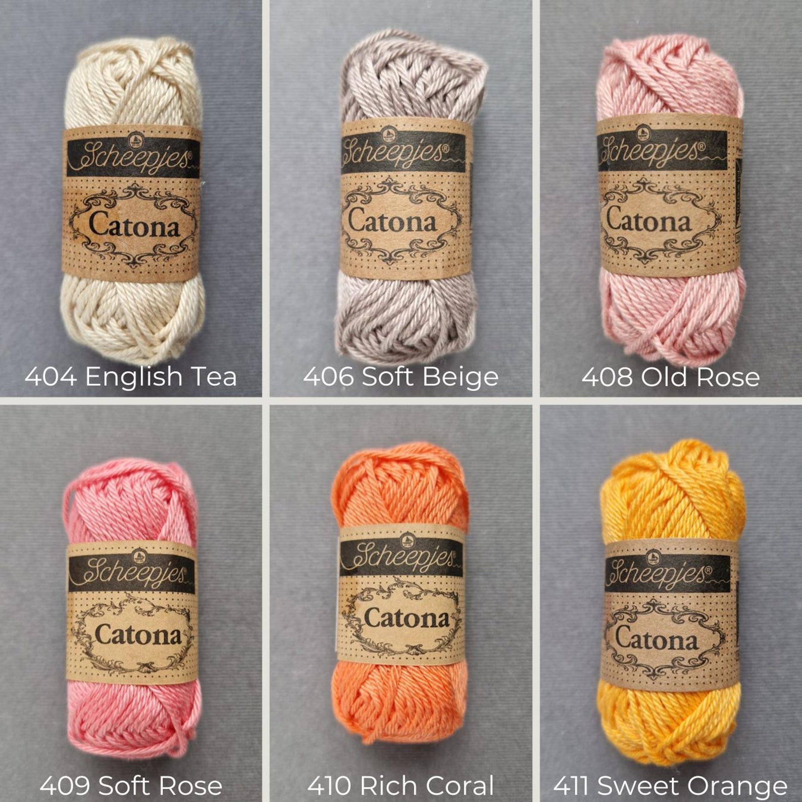 Scheepjes Catona Cotton Yarn 10/25/50g Colors 386-604 (part 2) - Etsy