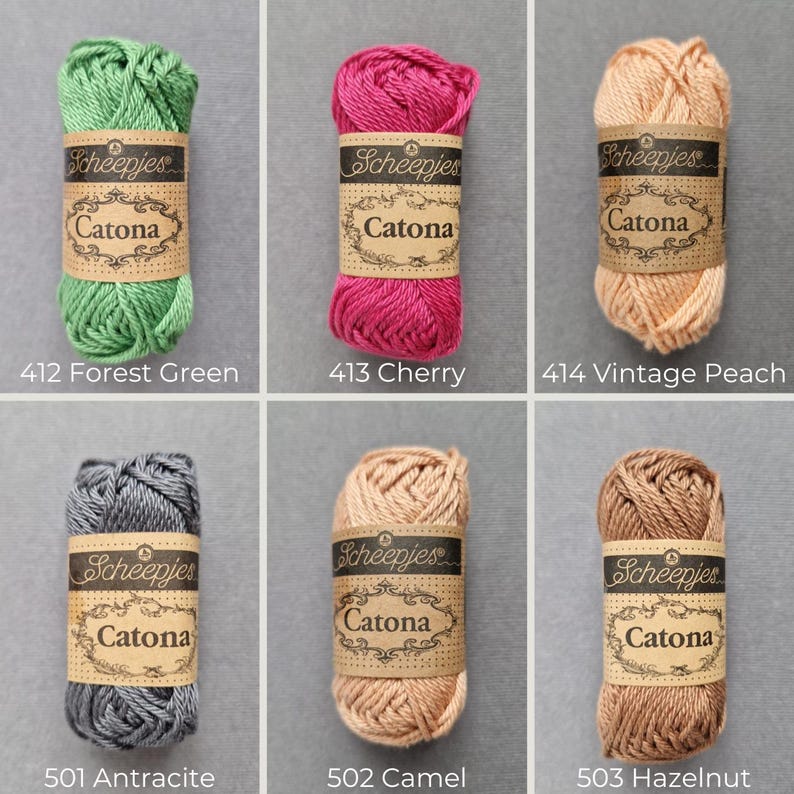 Scheepjes Catona Cotton Yarn 10/25/50g Colors 386-604 (part 2) - Etsy