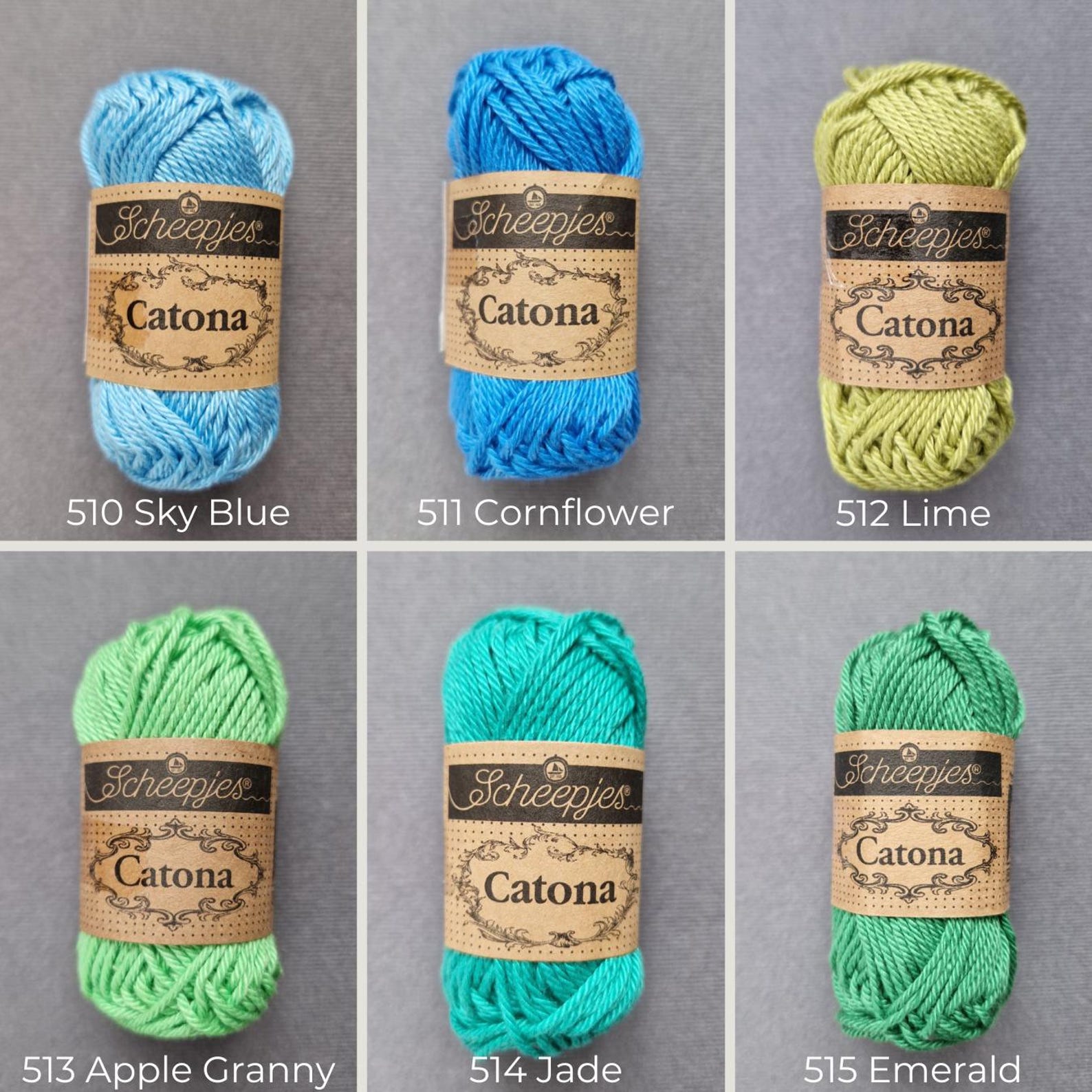 Scheepjes Catona Cotton Yarn 10/25/50g Colors 386-604 (part 2) - Etsy