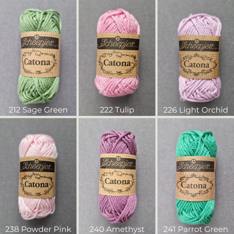 Scheepjes Catona Cotton Yarn 10-25-50g Colors 074-385 (part 1) - Etsy