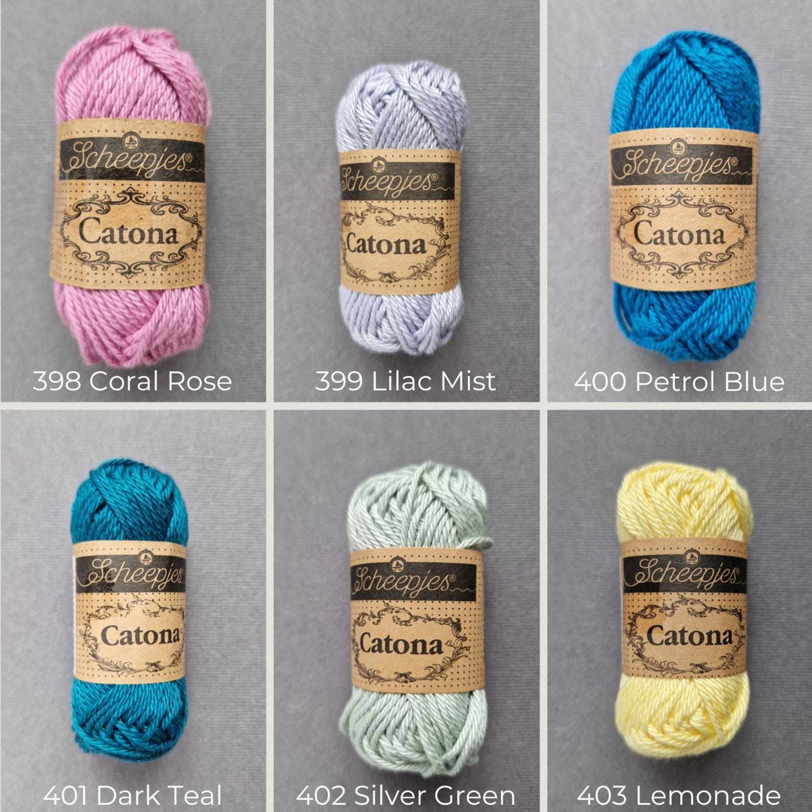 Scheepjes Catona Cotton Yarn 10/25/50g Colors 386-604 (part 2) - Etsy