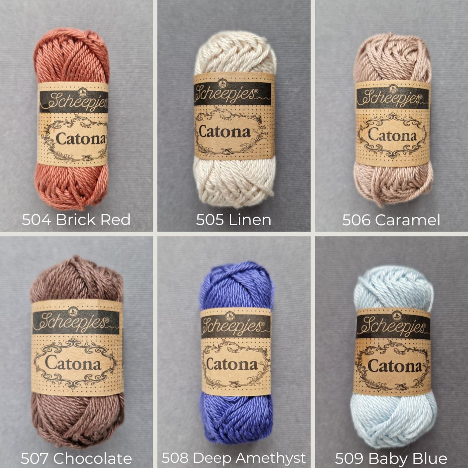 Scheepjes Catona Cotton Yarn 10/25/50g Colors 386-604 (part 2) - Etsy