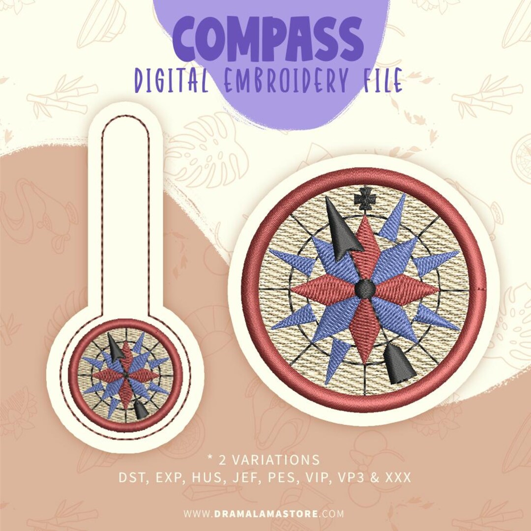 Digital Embroidery File – Compass - Etsy