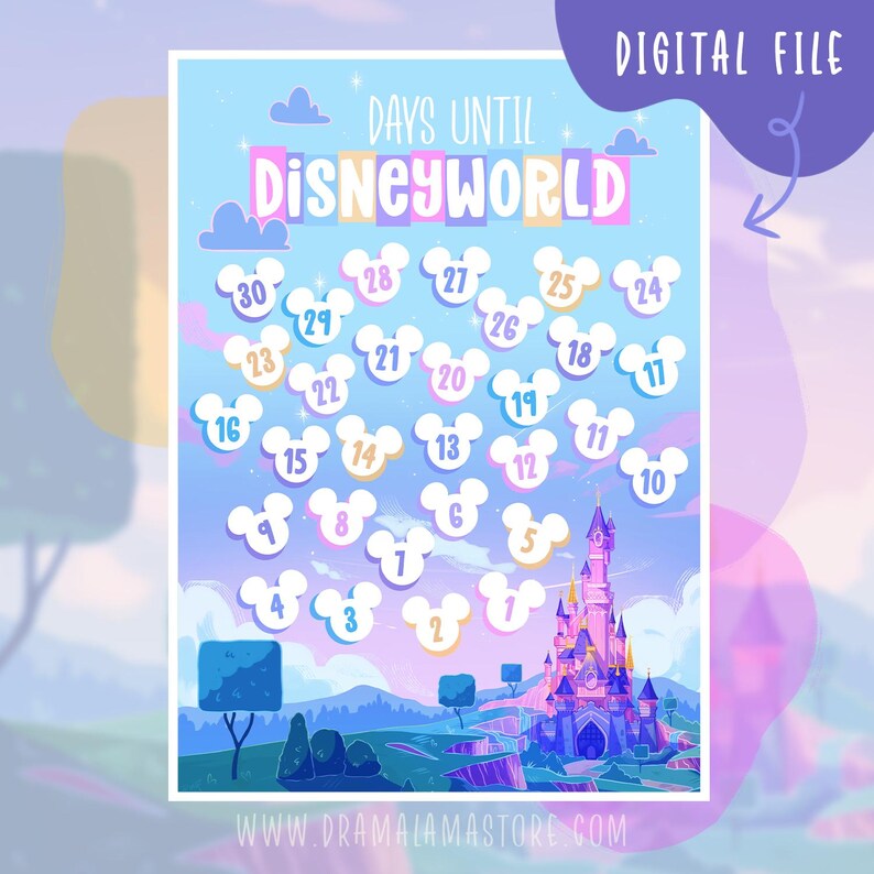 Disney Countdown Calendar - Castle Edition - Etsy