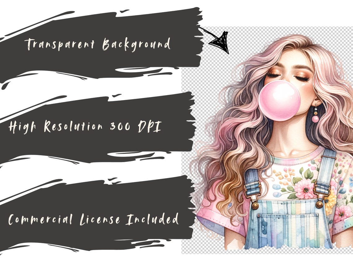 Spring Clipart PNG - 54 Pastel Watercolor Designs for Spring Planners ...