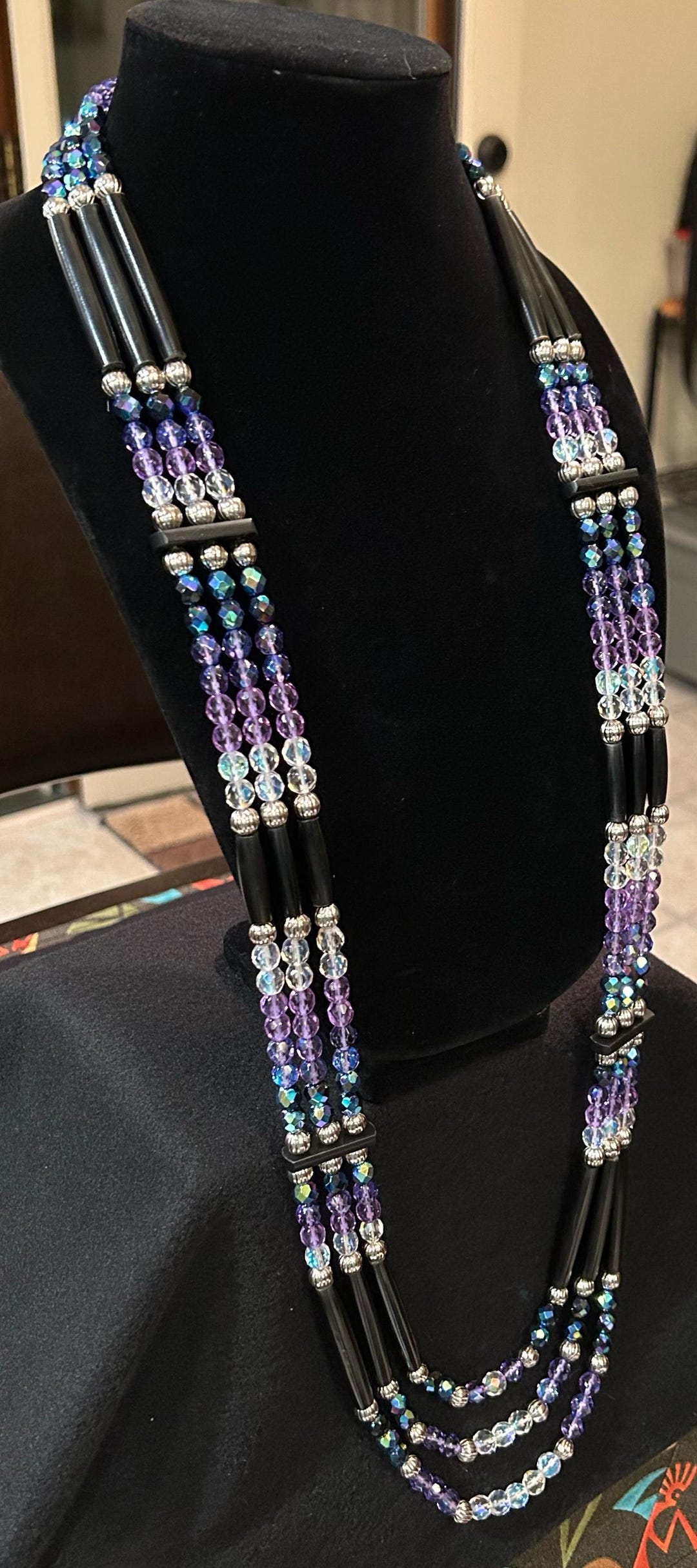 Black & Purple Native American Hairpipe Regalia Necklace - Etsy