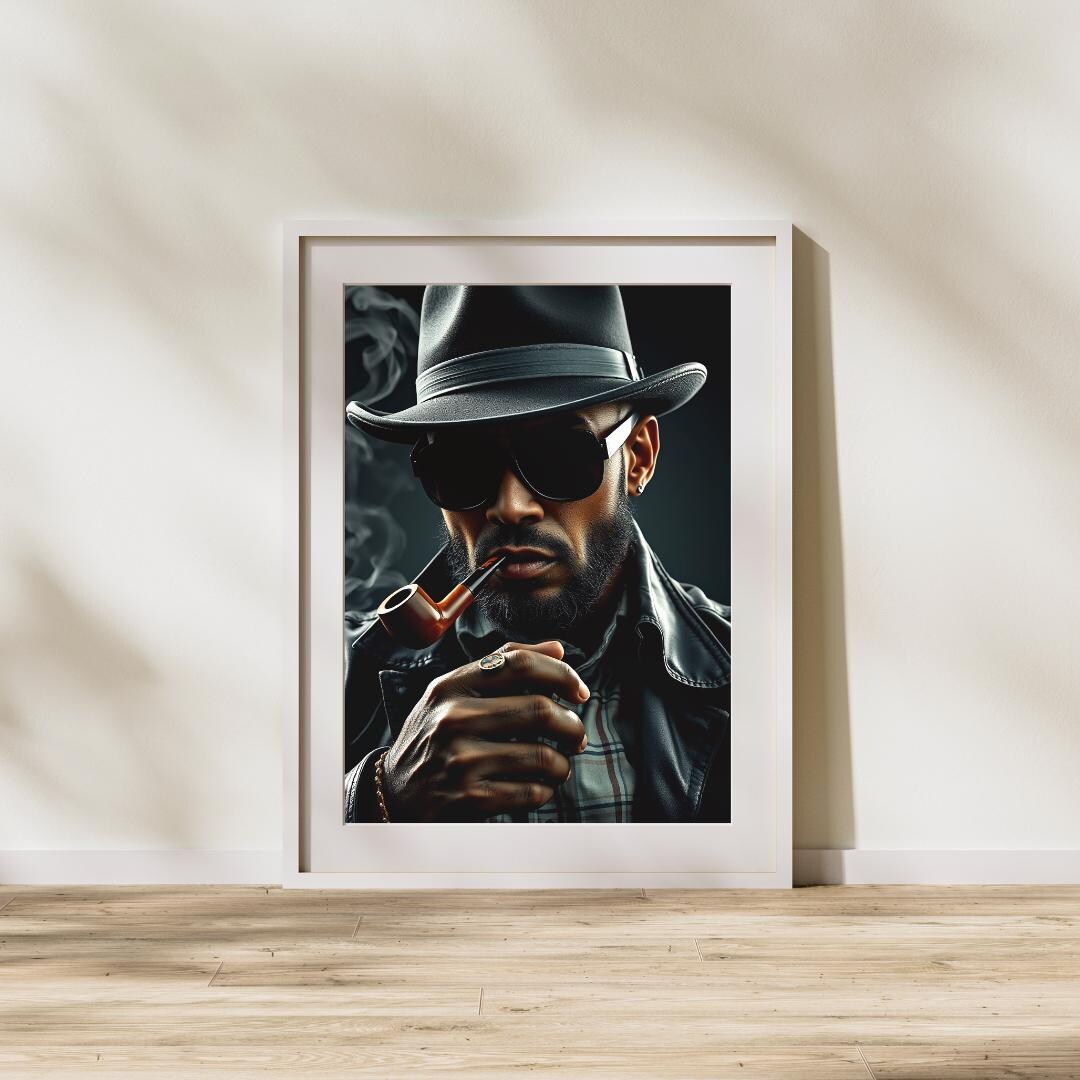 Man in the Black Hat Printable Wall Art | Vintage Noir Poster | Instant ...