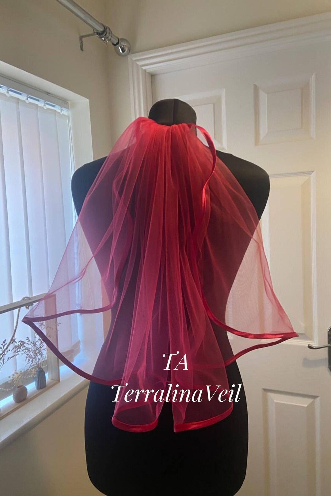 Hot Pink Wedding Veil: Soft Tulle, Satin Ribbon Edge - Etsy