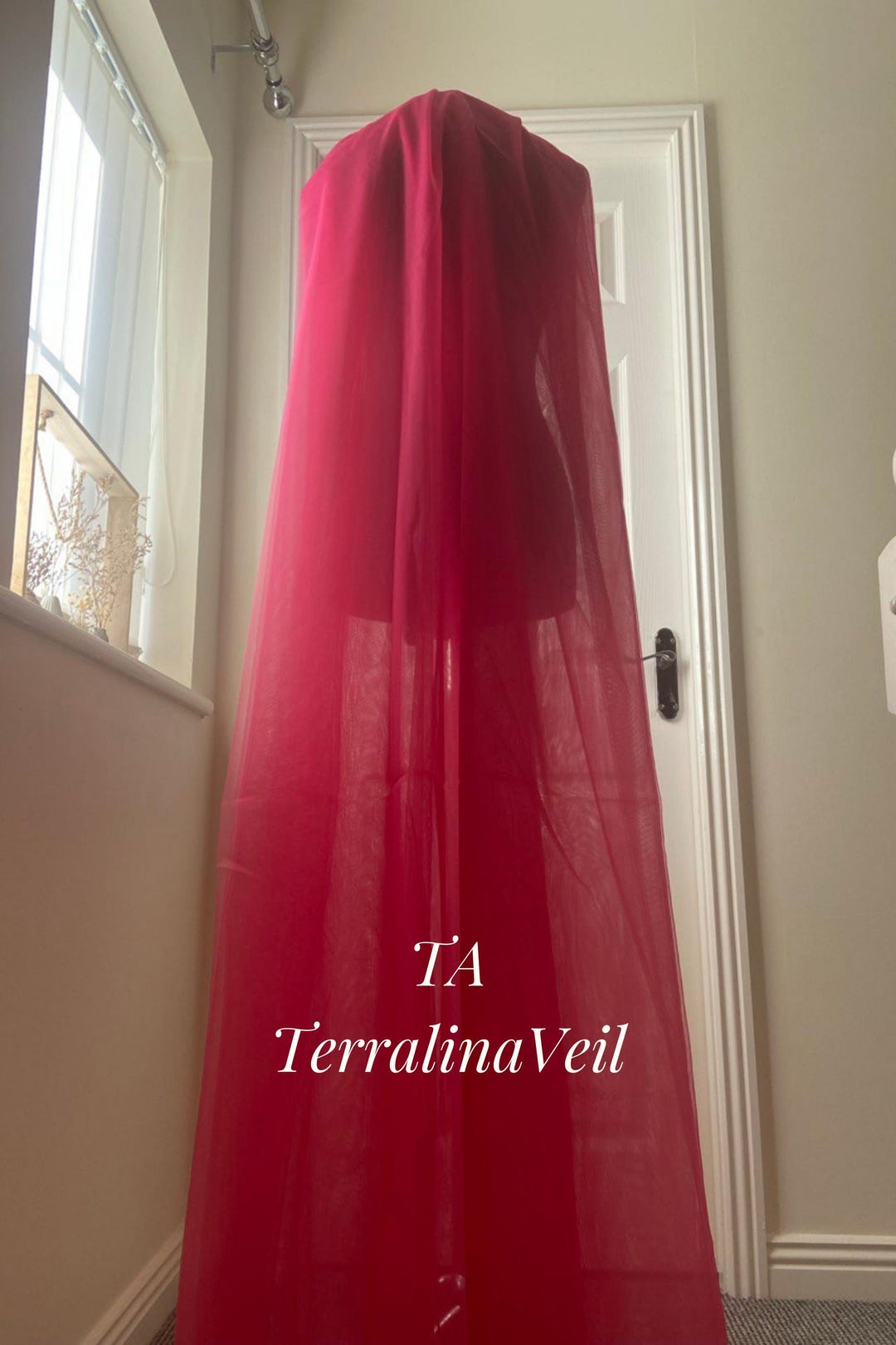 Hot Pink Wedding Veil 2 Tier From Soft Fabric With Comb for Party - Etsy