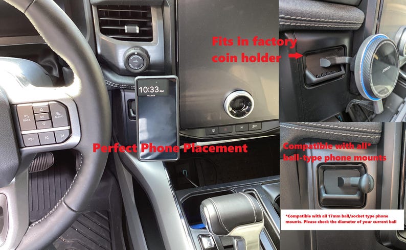 Ford F150 Coin Holder Adapter for Wireless Phone Holder/charger - USA ...
