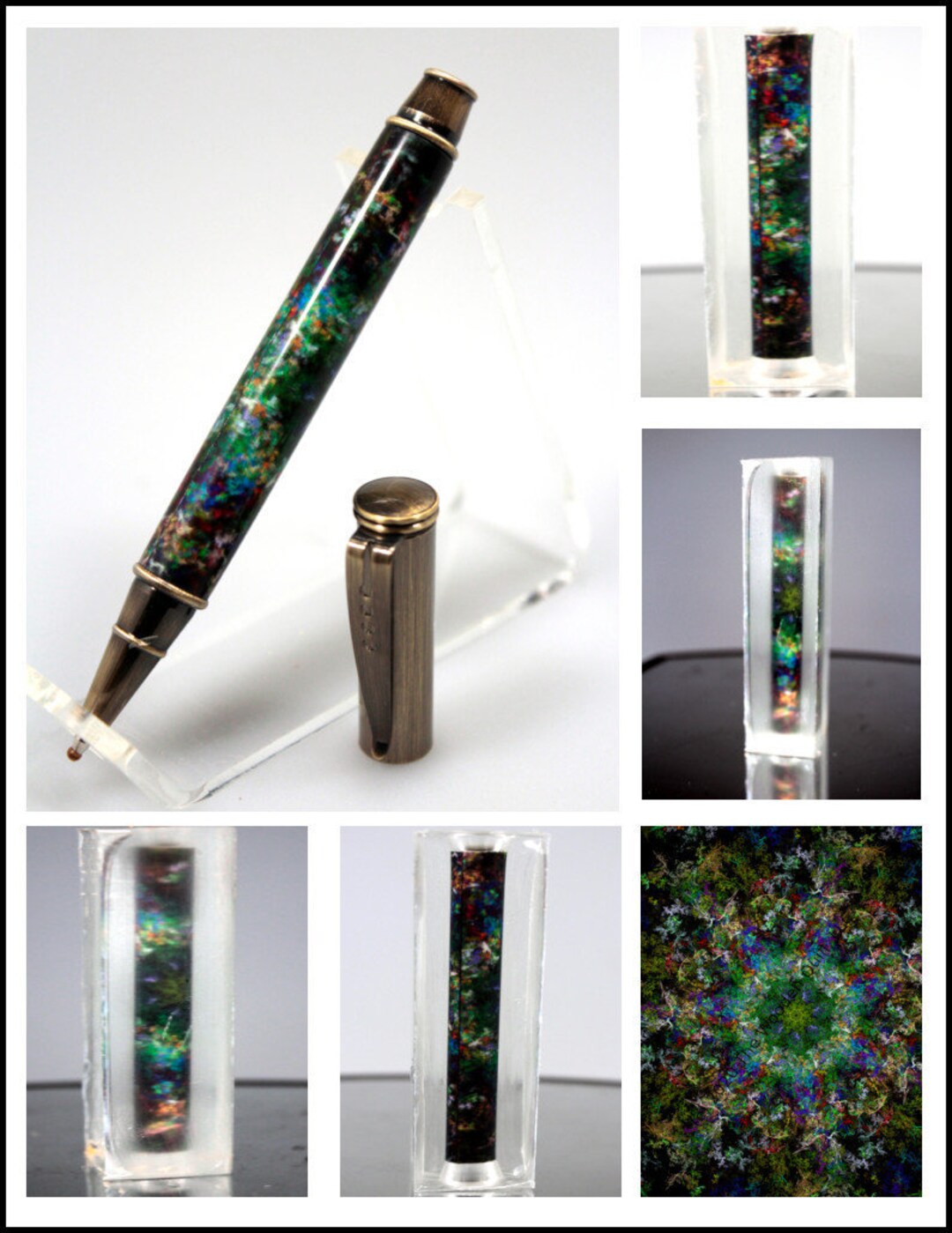 Resin Cast Pen Blank Fractal Flames Pattern Fractal Art for the Editor ...