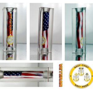 US Navy CPO Emblem Honoring Vets on Old Glory Bolt Style Blank ...