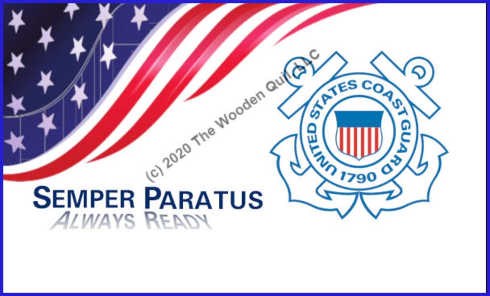 US Coast Guard Pen Blank USCG Emblem Motto Flag Banner - Etsy