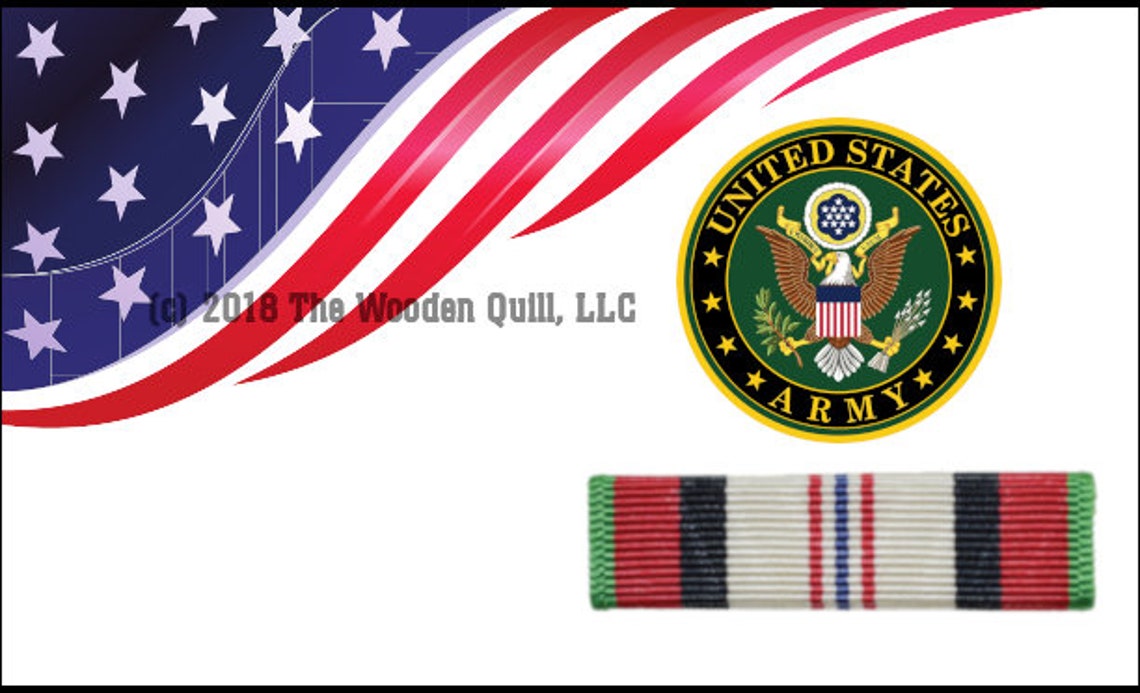 US Army Emblem Sierra Pen Blank Old Glory-Afgan Service Ribbon | Etsy