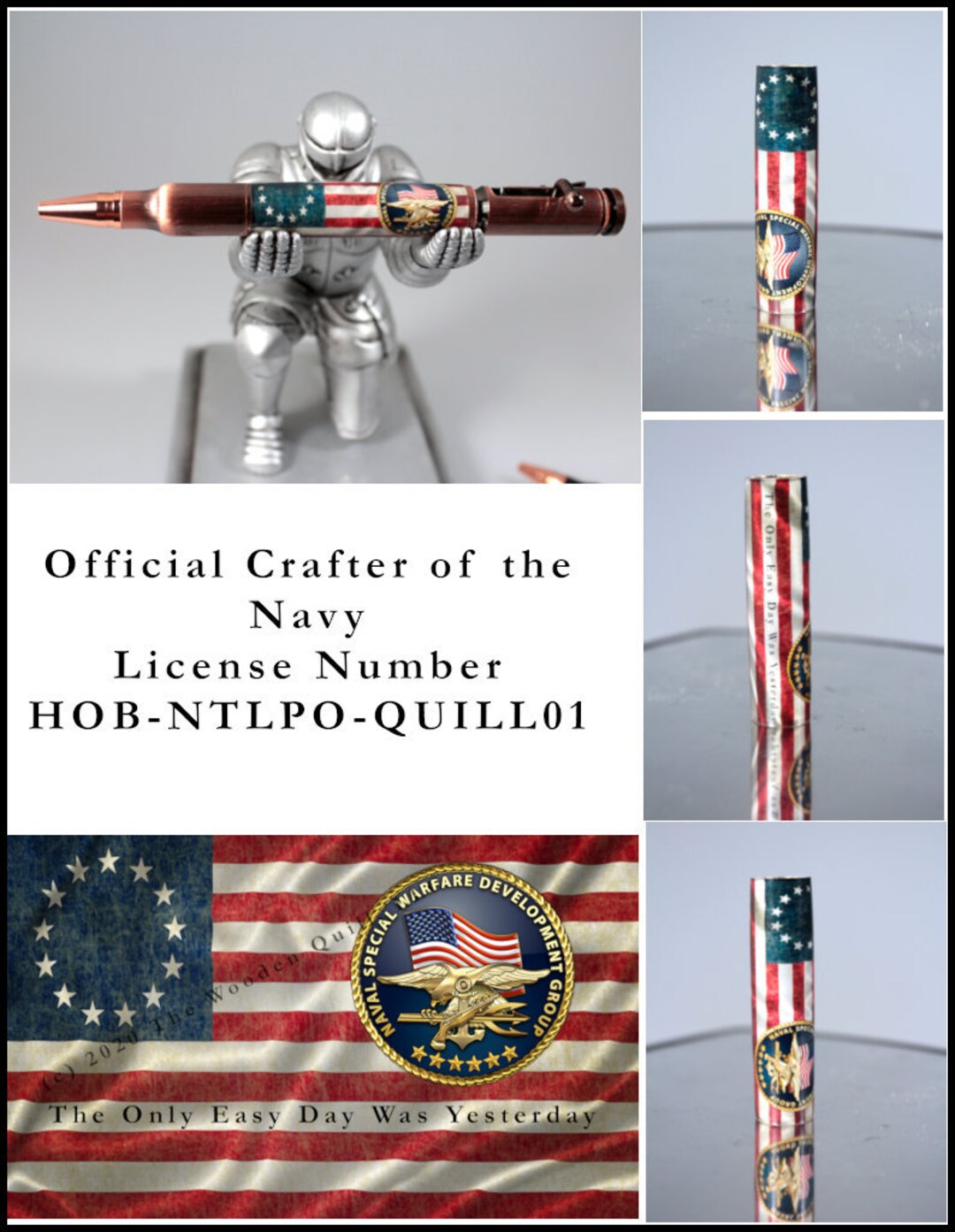 US Navy SEAL 30 Cal. Pen Blank SEAL Emblem Grunge Flag Slogan Licensed ...