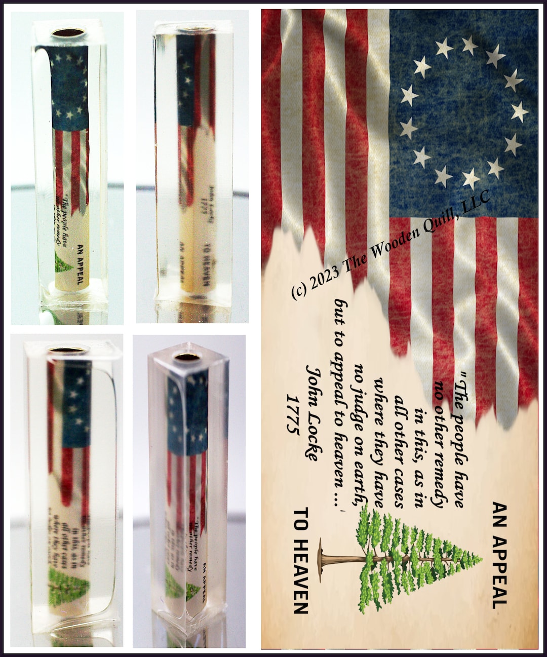 Bolt Action-john Locke-pine Tree Flag - Pen Blank Betsy Ross Flag - an ...