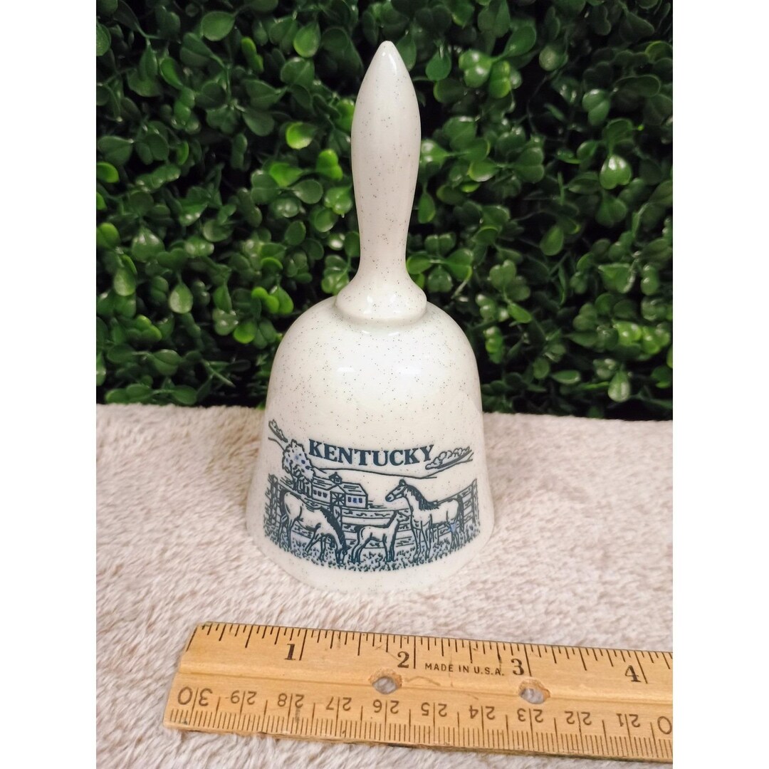 Vintage Kentucky Ceramic Bell Horse Farm Stable Scene Souvenir ...