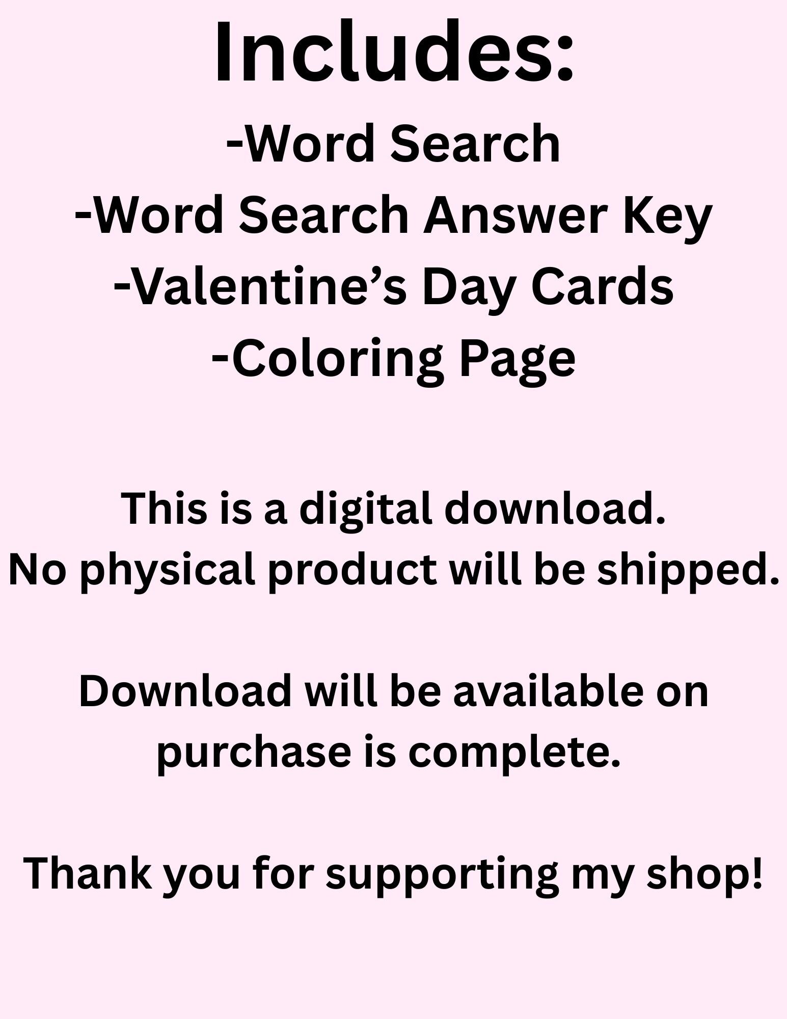 Valentine's Day Christian Printable Bundle - Word Search, Valentines ...