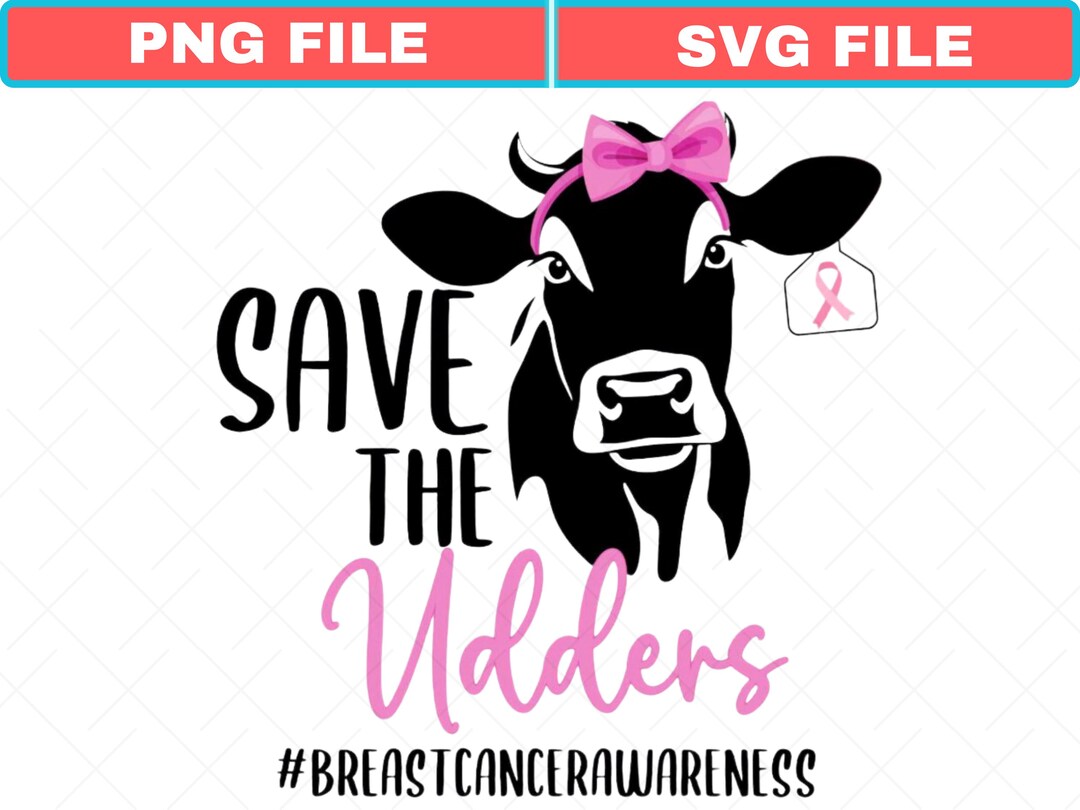Breast Cancer Awareness Svg, Udders Png, Cancer Svg, Cow Png, Cow ...