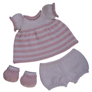 Knit a Teddy Outfit Pink Stripy Dress - Etsy Australia