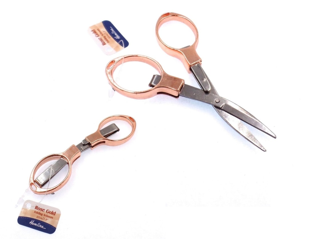 Rose Gold Folding Scissors, Crochet Scissors, Embroidery Scissors ...