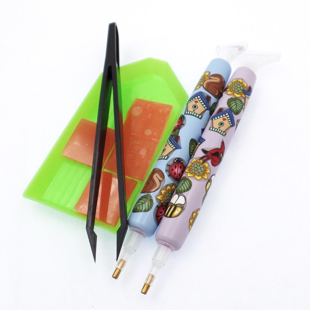 Set of 2 Polymer Clay Diamond Painting Pens, Diamond Embroidery Pen ...